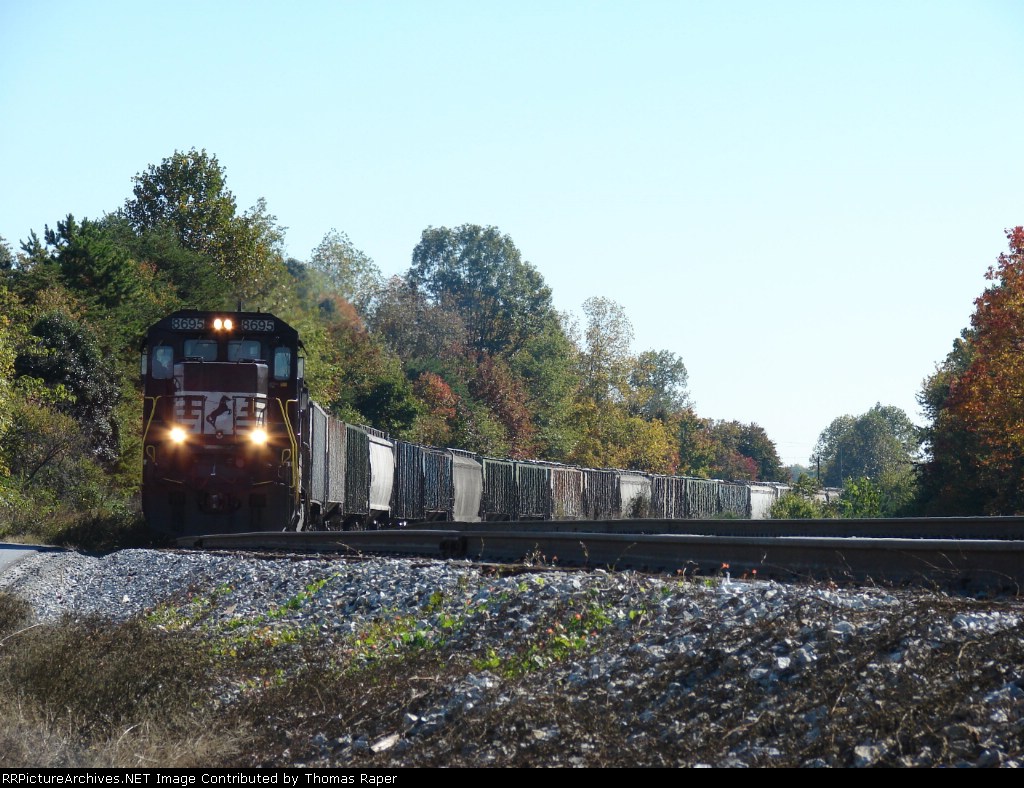 NS grain train westbound at Oyama Yard.